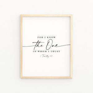 2 TIMOTHY 1:12 Modern Scripture Word Art | Printable Christian Artwork ...