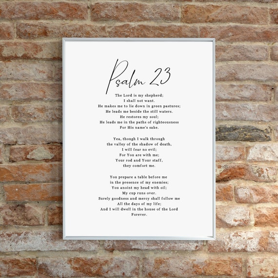 PSALM 23 the Lord is My Shepherd Bible Verse Wall Art - Etsy