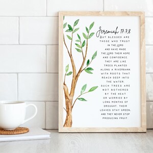 JEREMIAH 17:7-8 Scripture Home Decor | Bible Verse Printable Wall Art ...