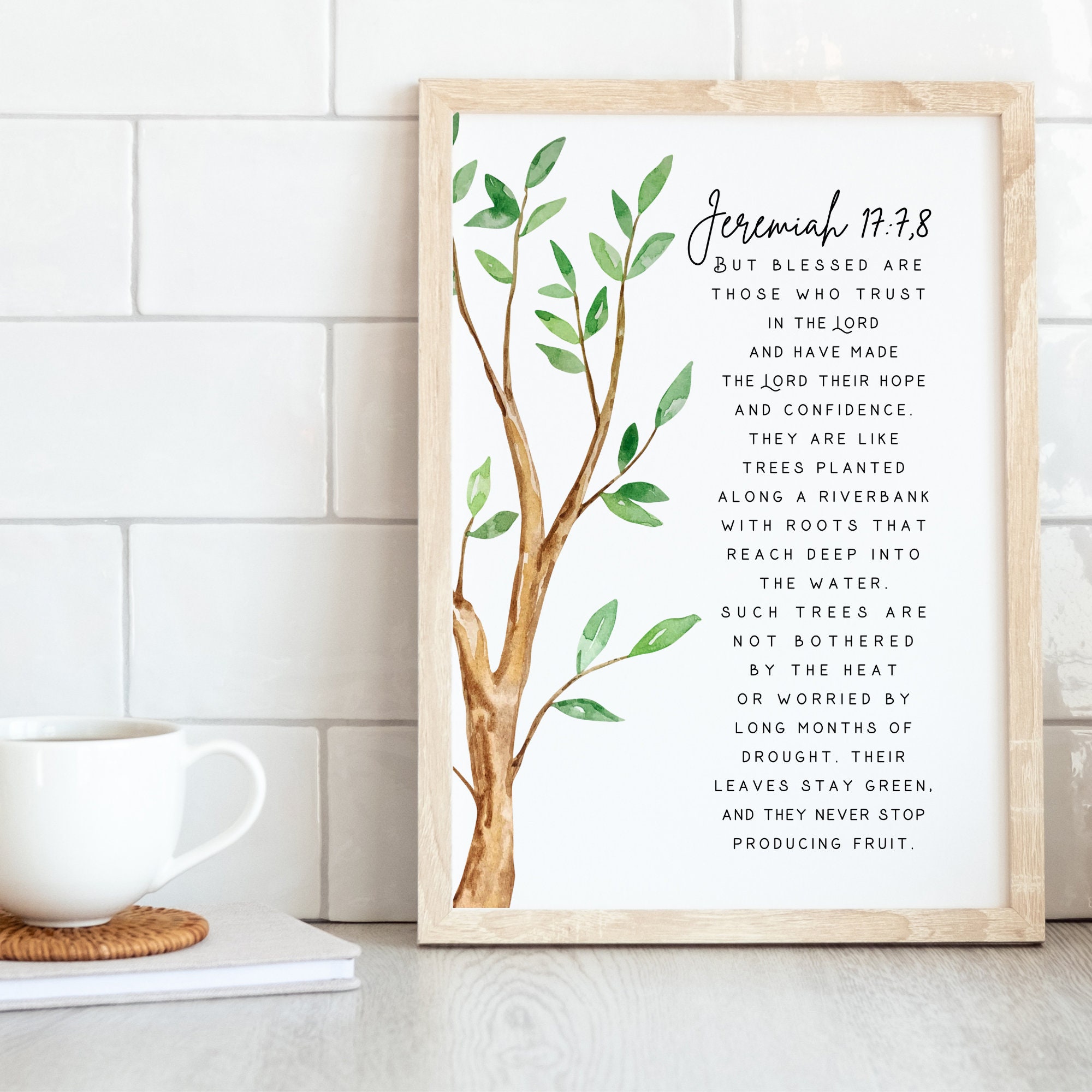 JEREMIAH 17:7-8 Scripture Home Decor | Bible Verse Printable Wall Art ...