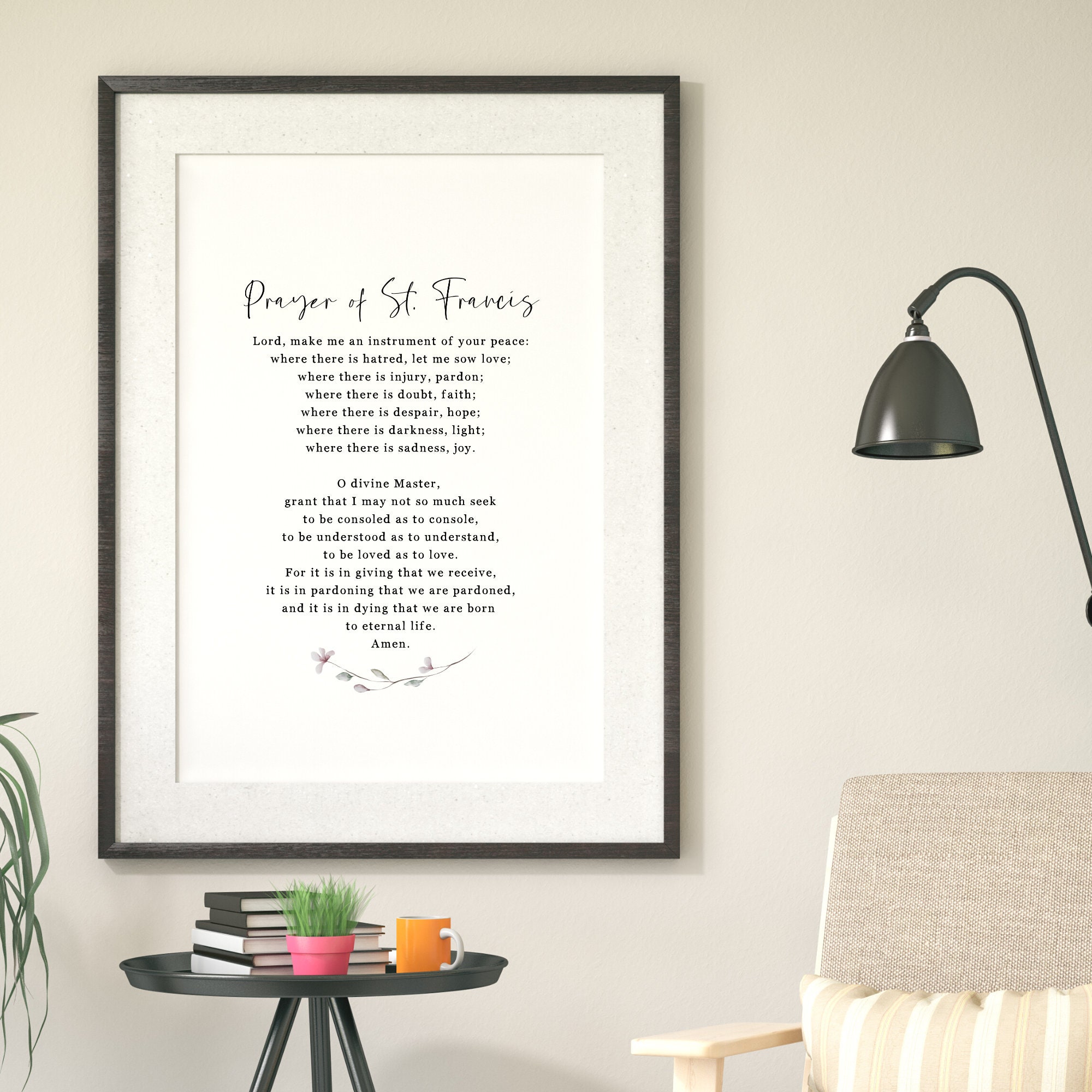 Prayer of St Francis Wall Art Printable | Saint Francis Peace Prayer ...