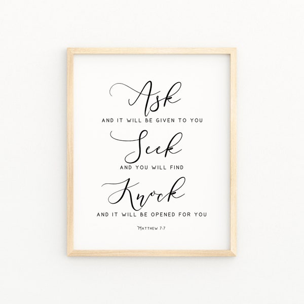 Matthew 7 7 - Etsy
