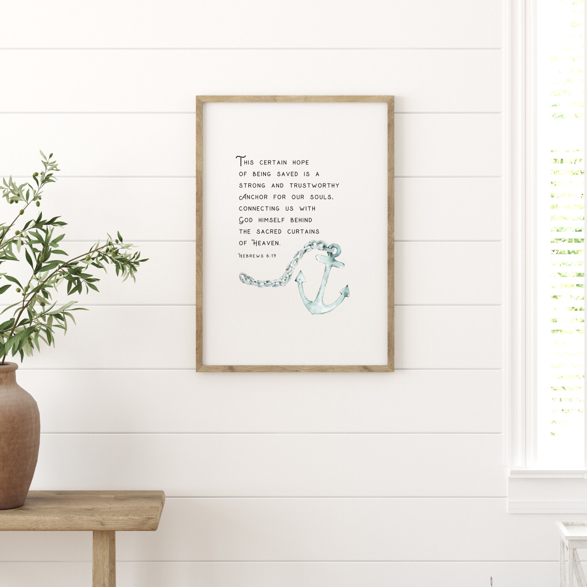 HEBREWS 6:19 Christian Wall Decor | Bible Verse Printable Wall Art ...