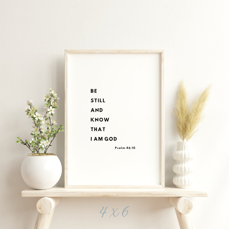 Salmo 46:10 Estad quietos y sabed que soy Dios Obra de arte cristiana ...