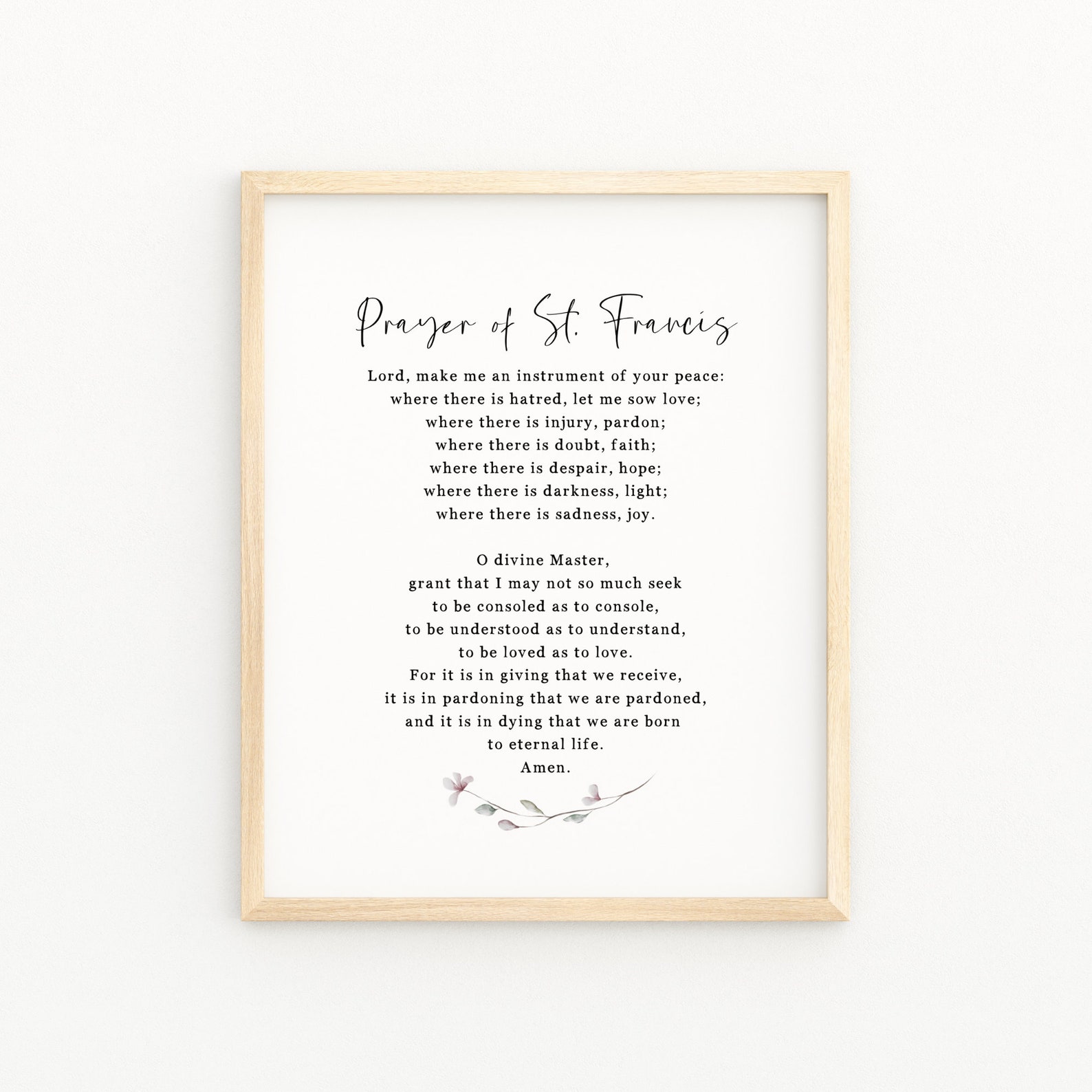 Prayer of St Francis Wall Art Printable | Saint Francis Peace Prayer ...