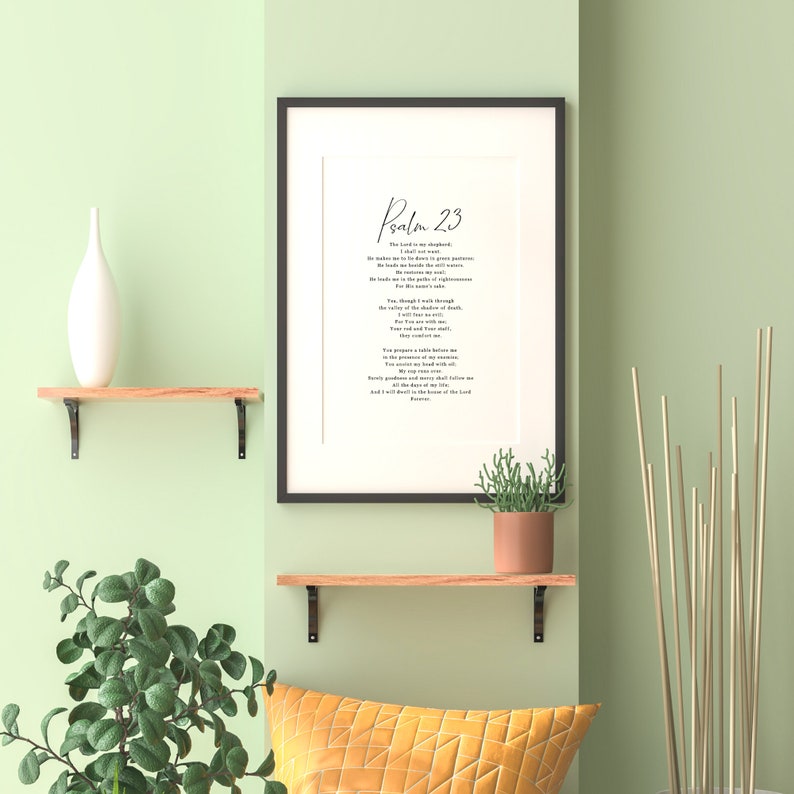 PSALM 23 the Lord is My Shepherd Bible Verse Wall Art Minimalist Modern ...