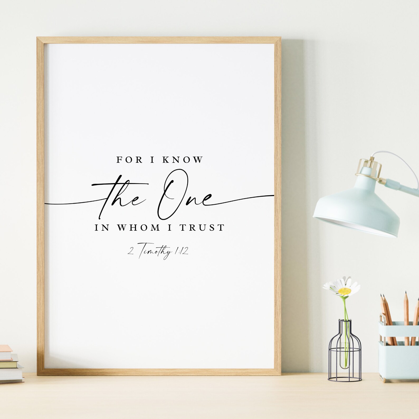2 TIMOTHY 1:12 Modern Scripture Word Art | Printable Christian Artwork ...