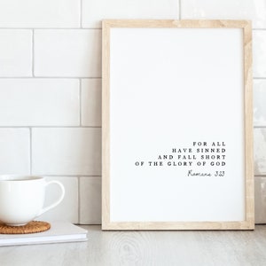 ROMANS 3:23 Minimalist Christian Artwork | Bible Verse Printable Wall ...