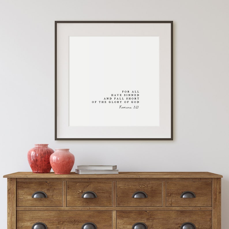 ROMANS 3:23 Minimalist Christian Artwork | Bible Verse Printable Wall ...