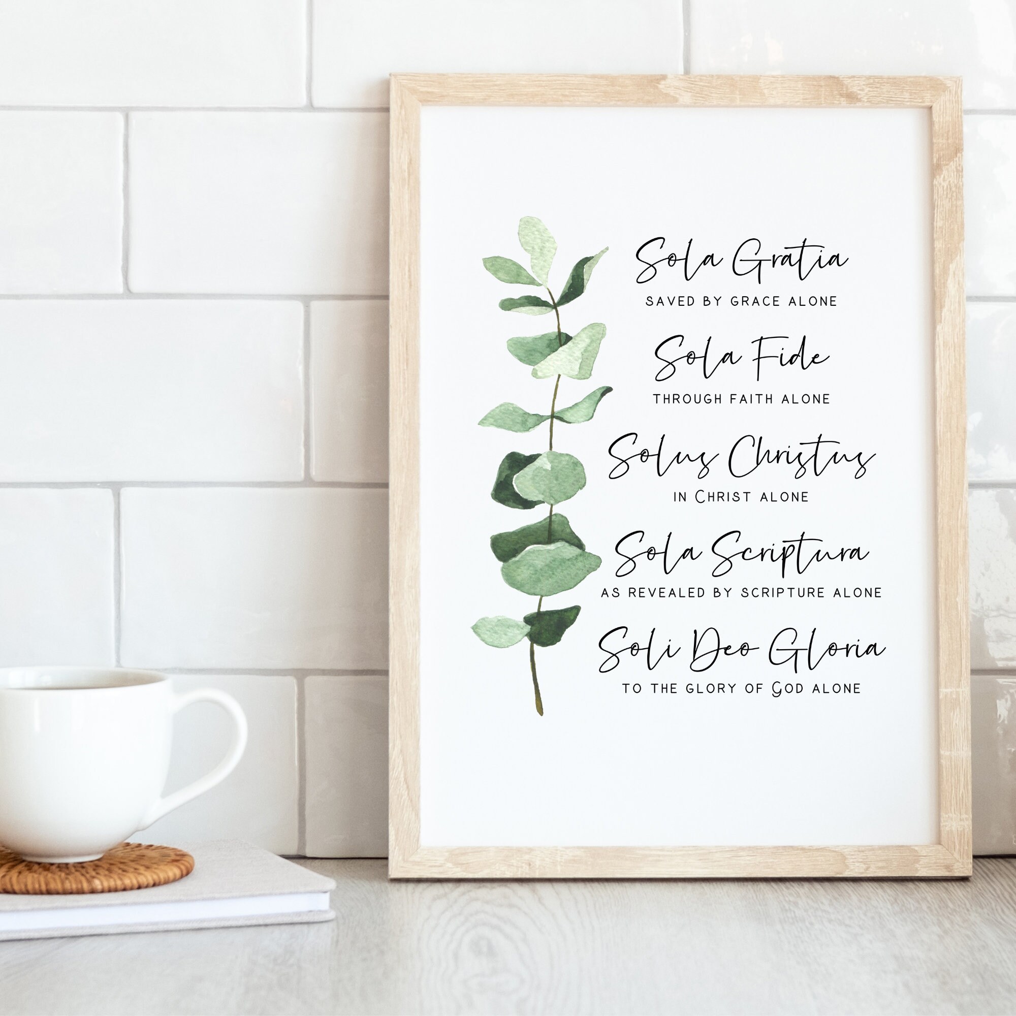 5 Solas Print Five Solas Poster Reformed Theology Reformation Wall Art ...