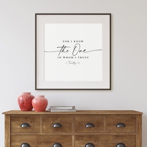 2 TIMOTHY 1:12 Modern Scripture Word Art | Printable Christian Artwork ...