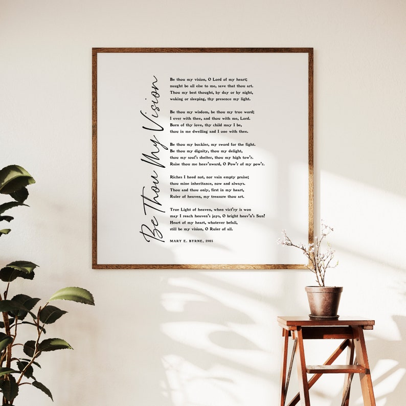 Be Thou My Vision Hymn Printable Wall Art Christian Hymn Print Hymn ...