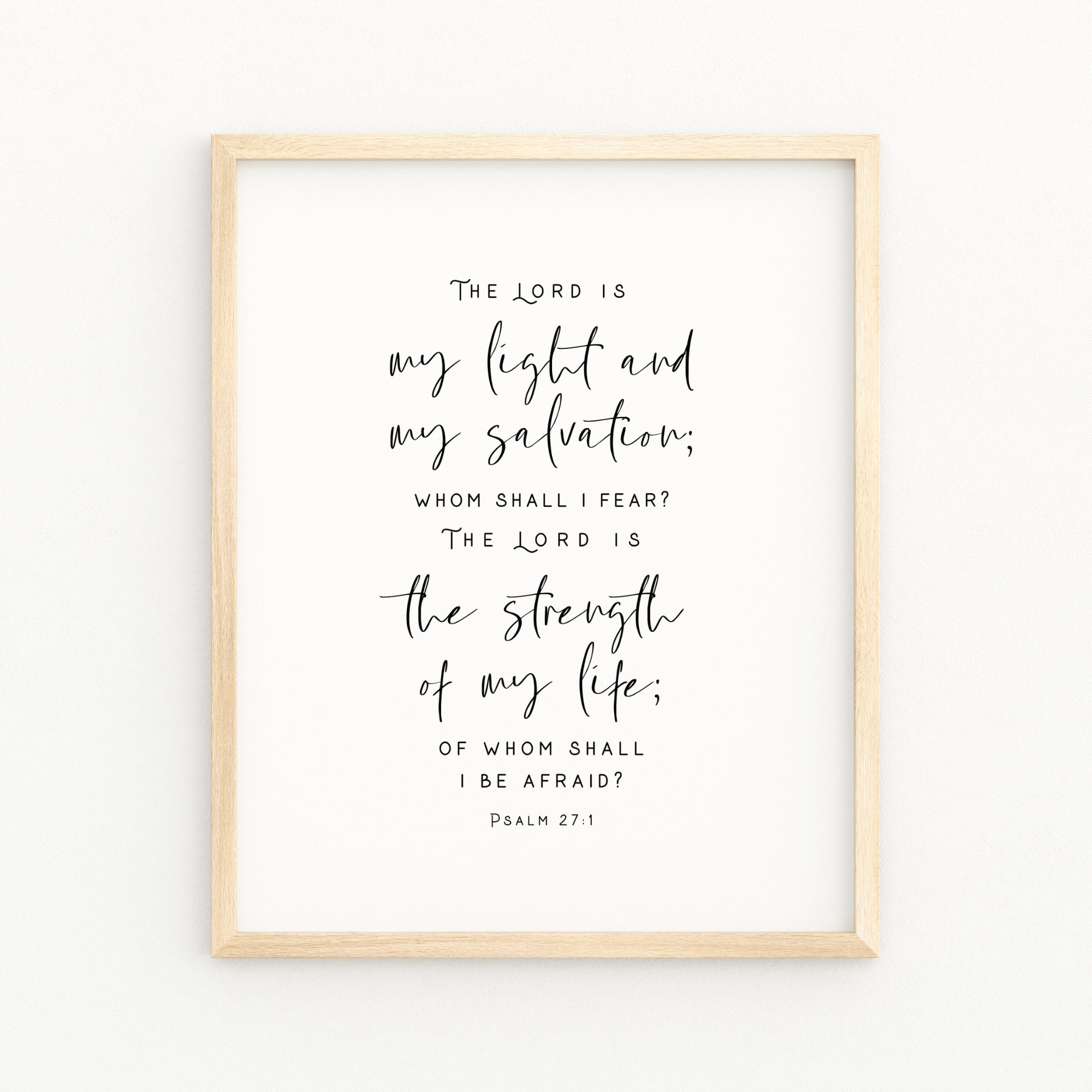 PSALM 27:1 Modern Scripture | Bible Verse Printable Wall Art | the Lord ...