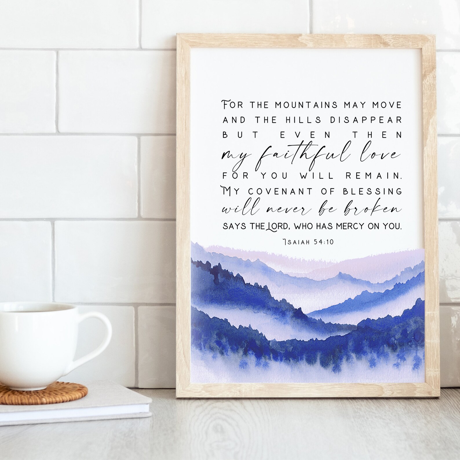 ISAIAH 54:10 Modern Scripture Watercolor Print | Bible Verse Printable ...
