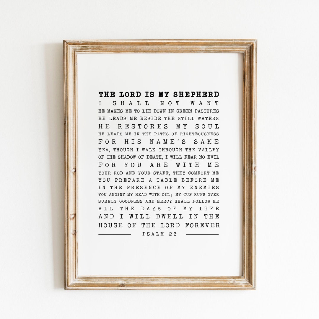 PSALM 23 Biblical Modern Art Typography | Bible Verse Printable Wall ...
