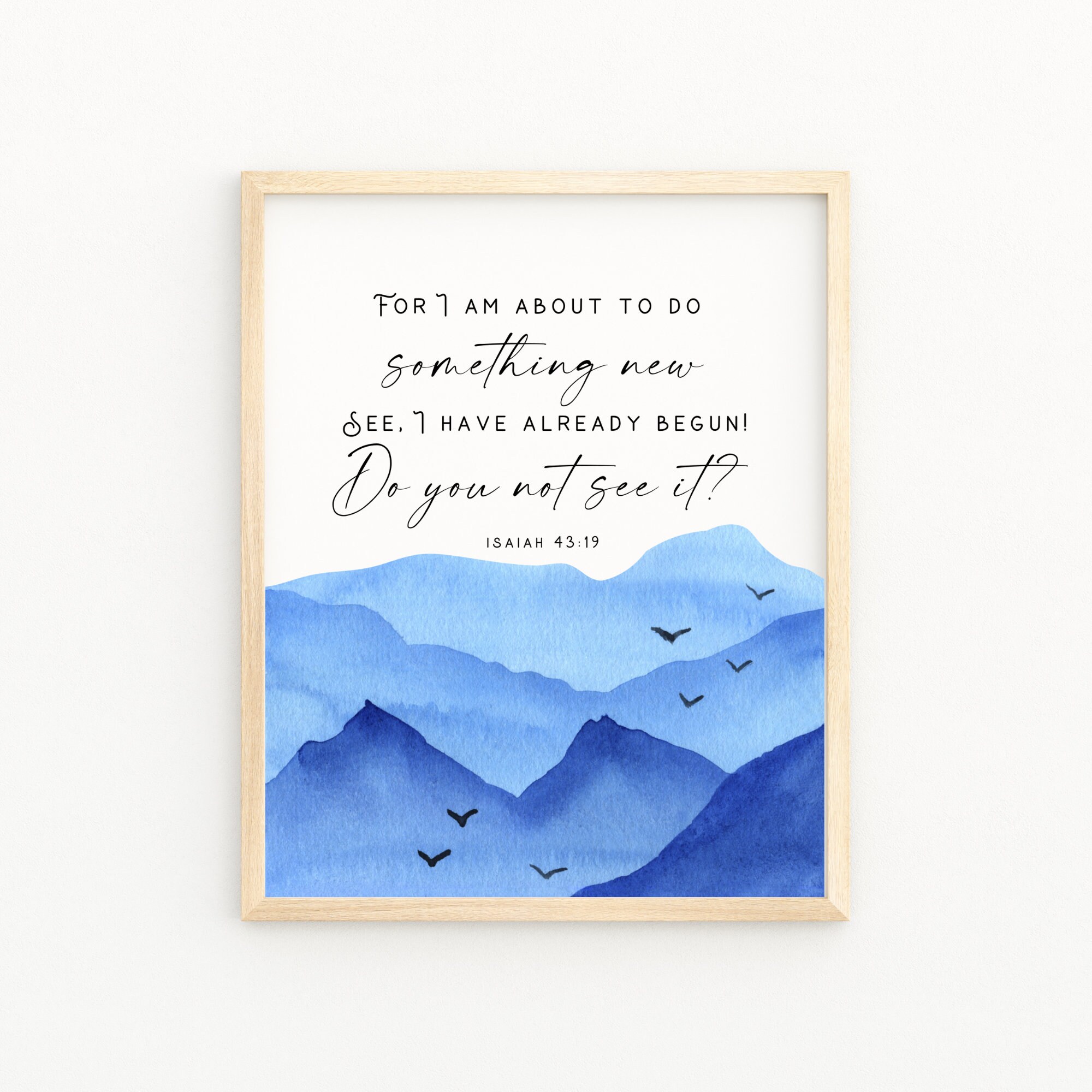 ISAIAH 43:19 Scripture Word Art Bible Verse Printable Wall Art Behold I ...