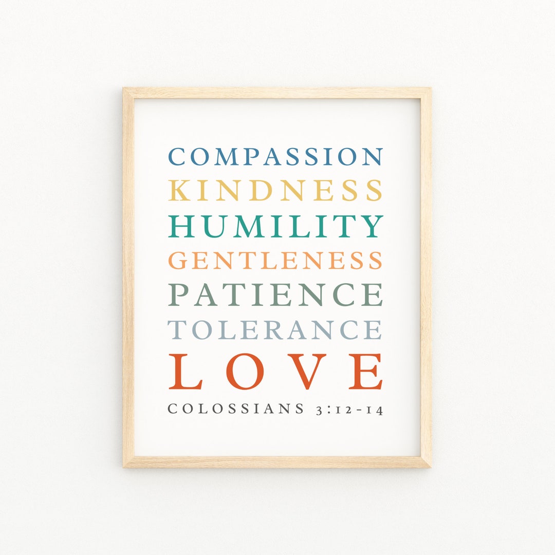 COLOSSIANS 3:12-14 Scripture Home Decor Print | Bible Verse Printable ...
