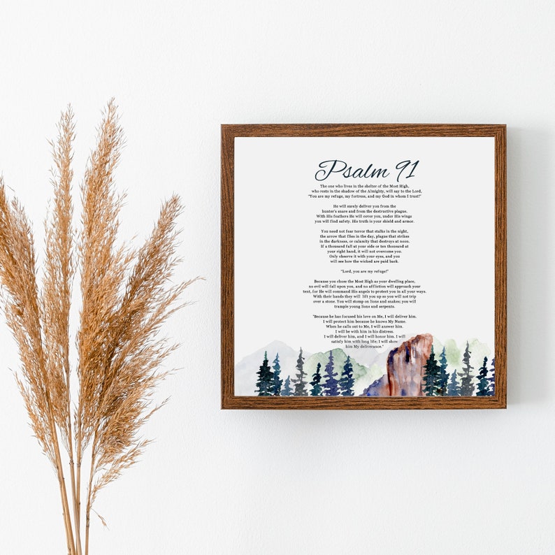 PSALM 91 Wall Art Bible Verse Printable Wall Art Psalm - Etsy