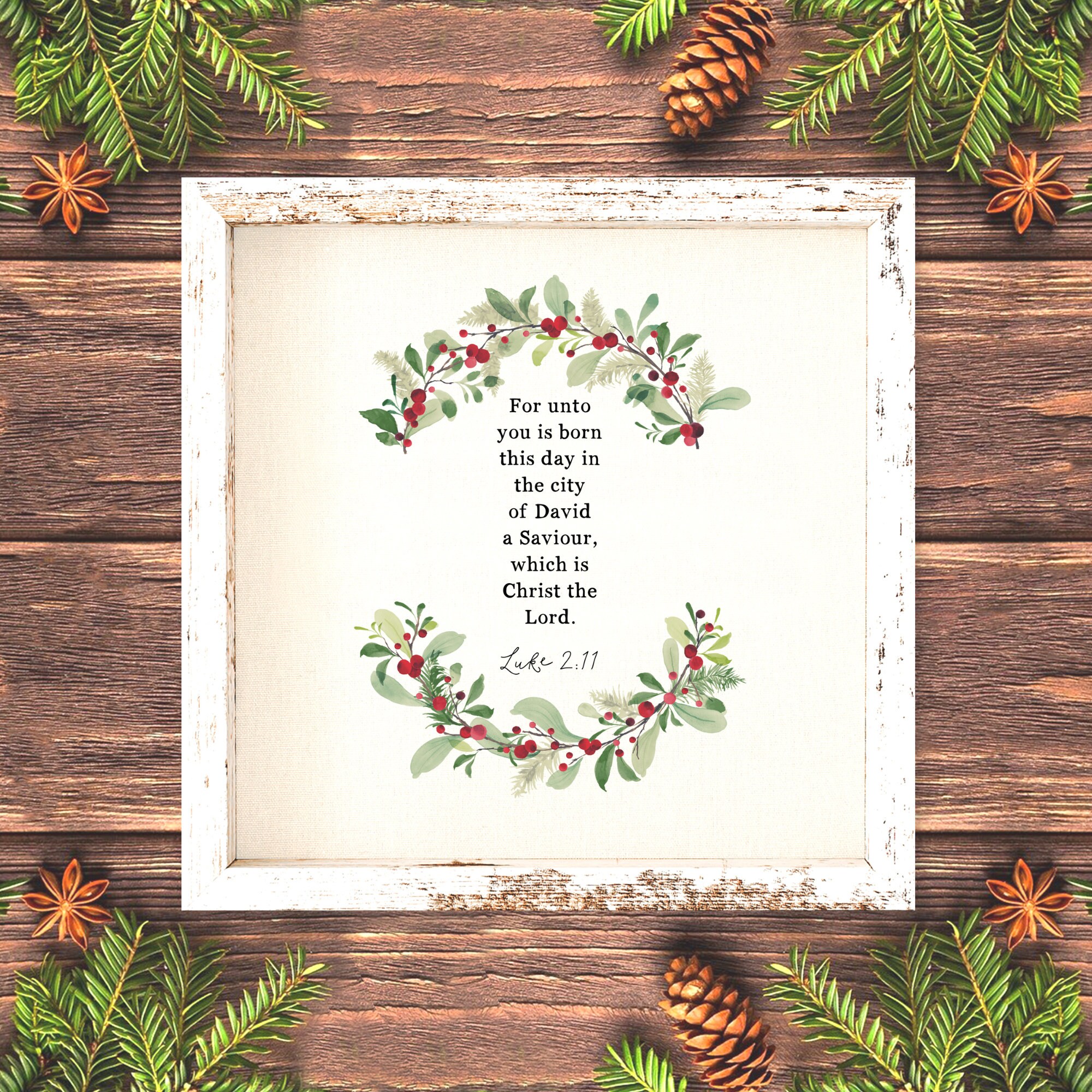 LUKE 2:11 Christmas Bible Verse Print Bible Verse Printable Wall Art ...
