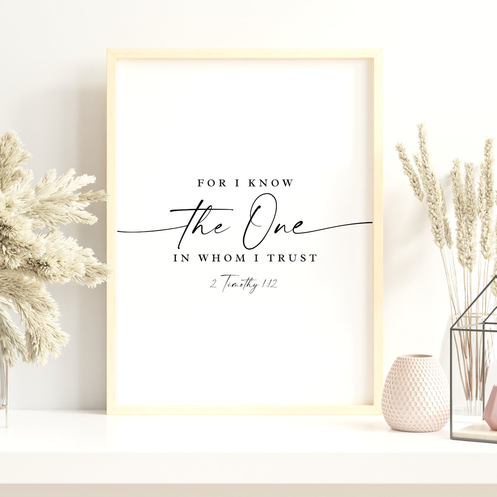 2 TIMOTHY 1:12 Modern Scripture Word Art Printable Christian Artwork ...