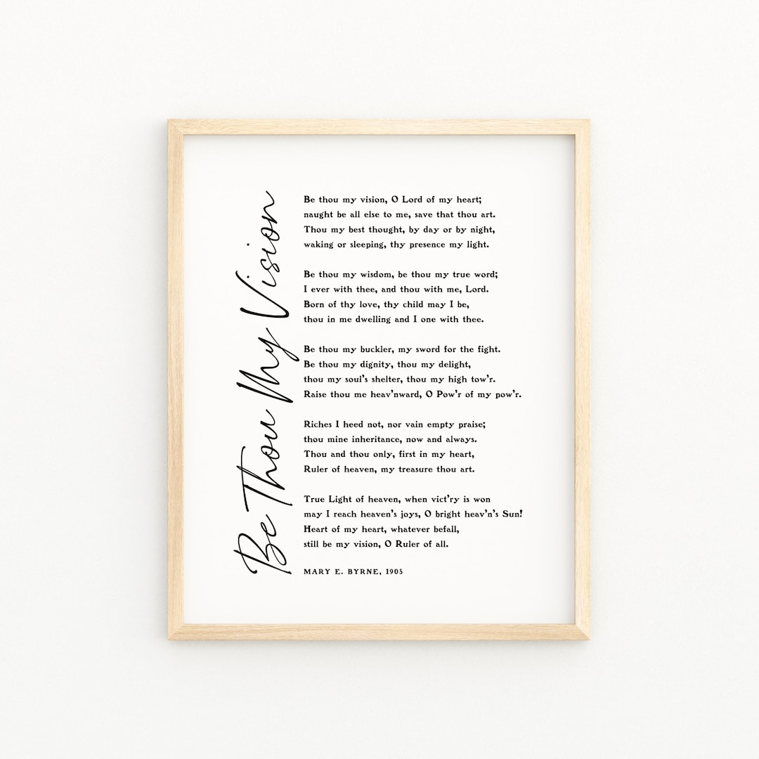 Be Thou My Vision Hymn Printable Wall Art | Christian Hymn Print | Hymn ...