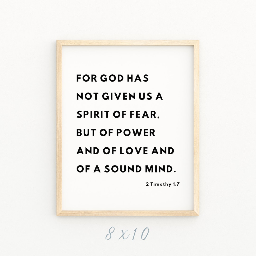 2 Timothy 1:7 for God Has Not Given Us A Spirit of Fear Minimalist ...