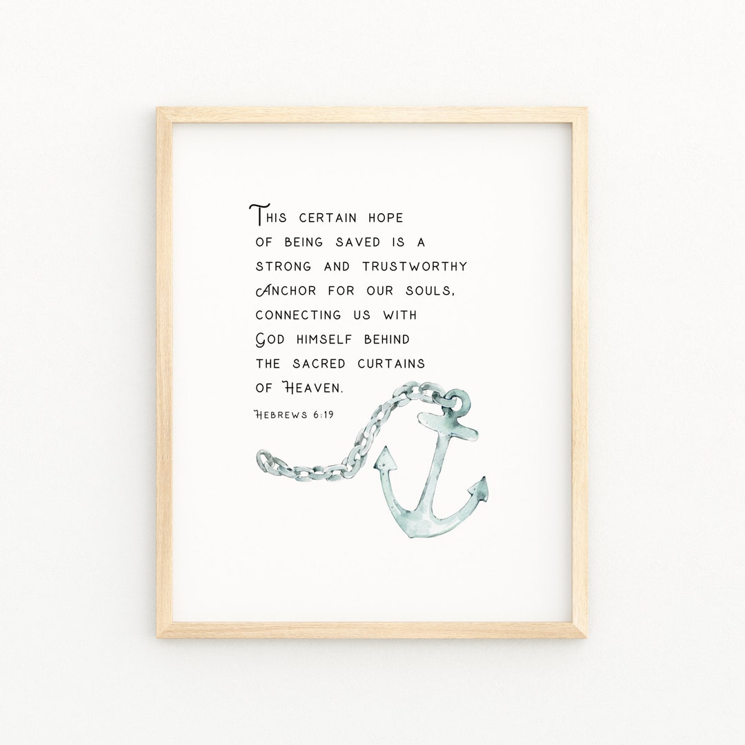 HEBREWS 6:19 Christian Wall Decor | Bible Verse Printable Wall Art ...