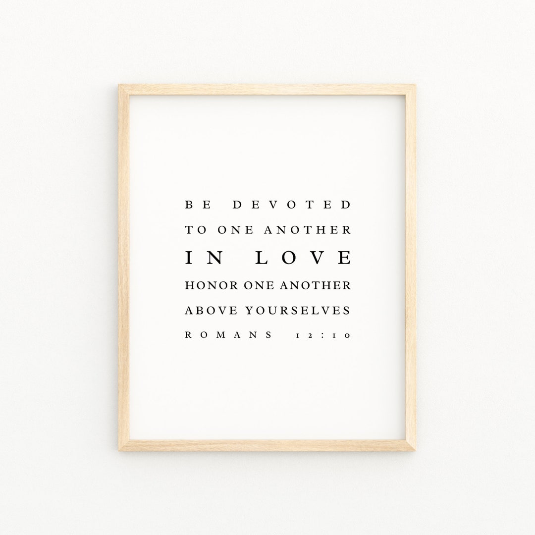 ROMANS 12:10 Christian Wall Decor | Bible Verse Printable Wall Art | Be ...