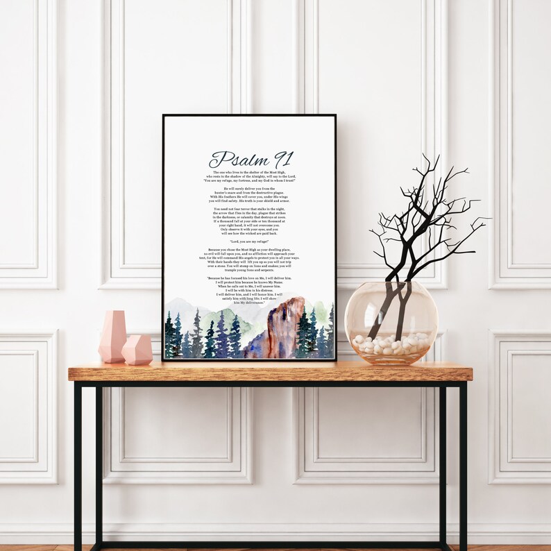 PSALM 91 Wall Art Bible Verse Printable Wall Art Psalm - Etsy