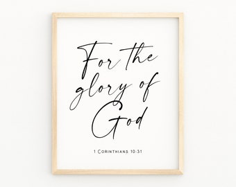 1 Corinthians 10:31, Do It All for the Glory of God, Printable ...