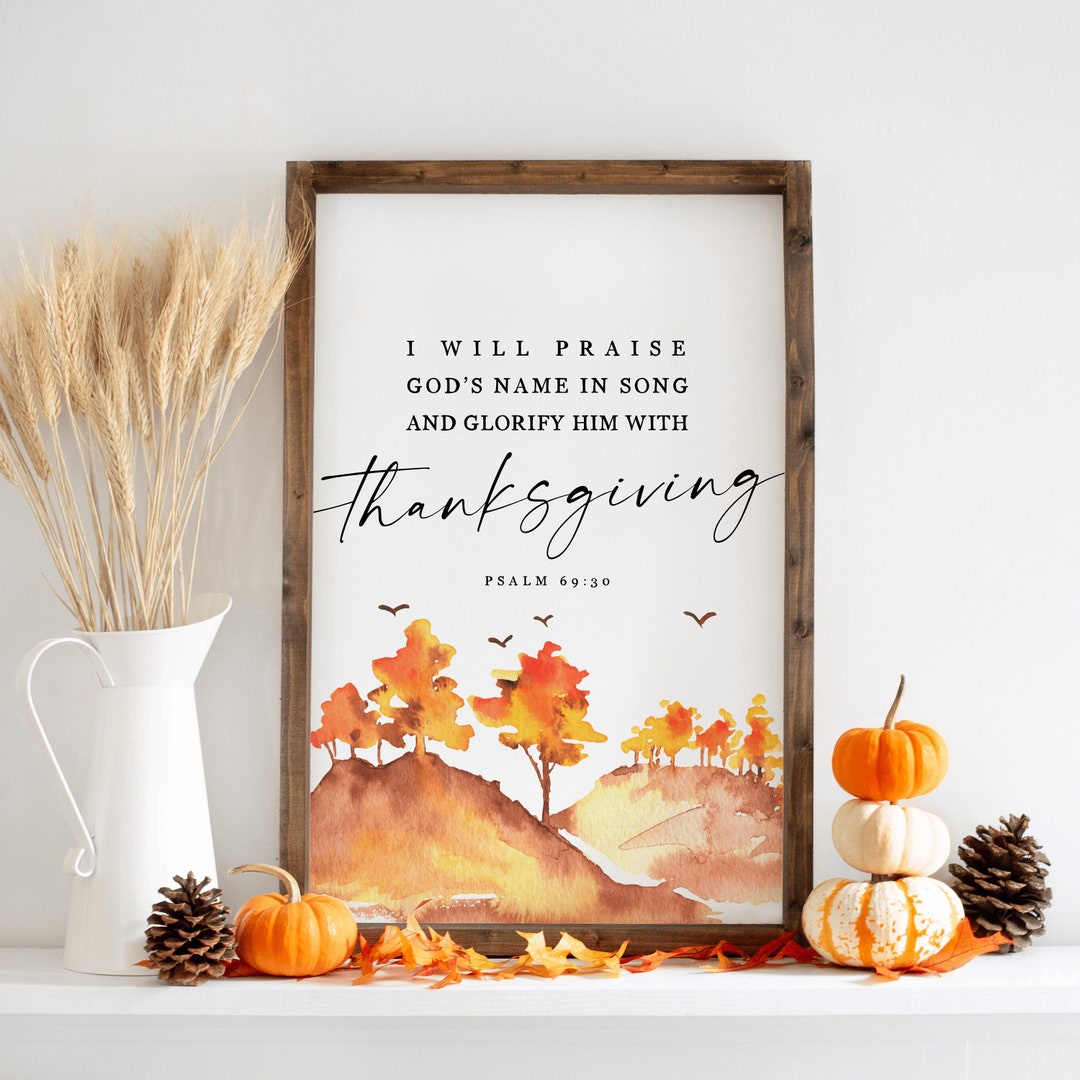 PSALM 69:30 Scripture Watercolor Wall Decor | Bible Verse Printable ...