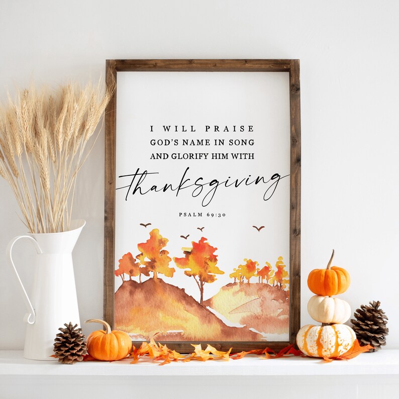 PSALM 69:30 Scripture Watercolor Wall Decor | Bible Verse Printable ...