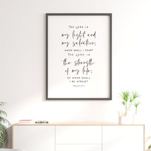 PSALM 27:1 Modern Scripture | Bible Verse Printable Wall Art | the Lord ...