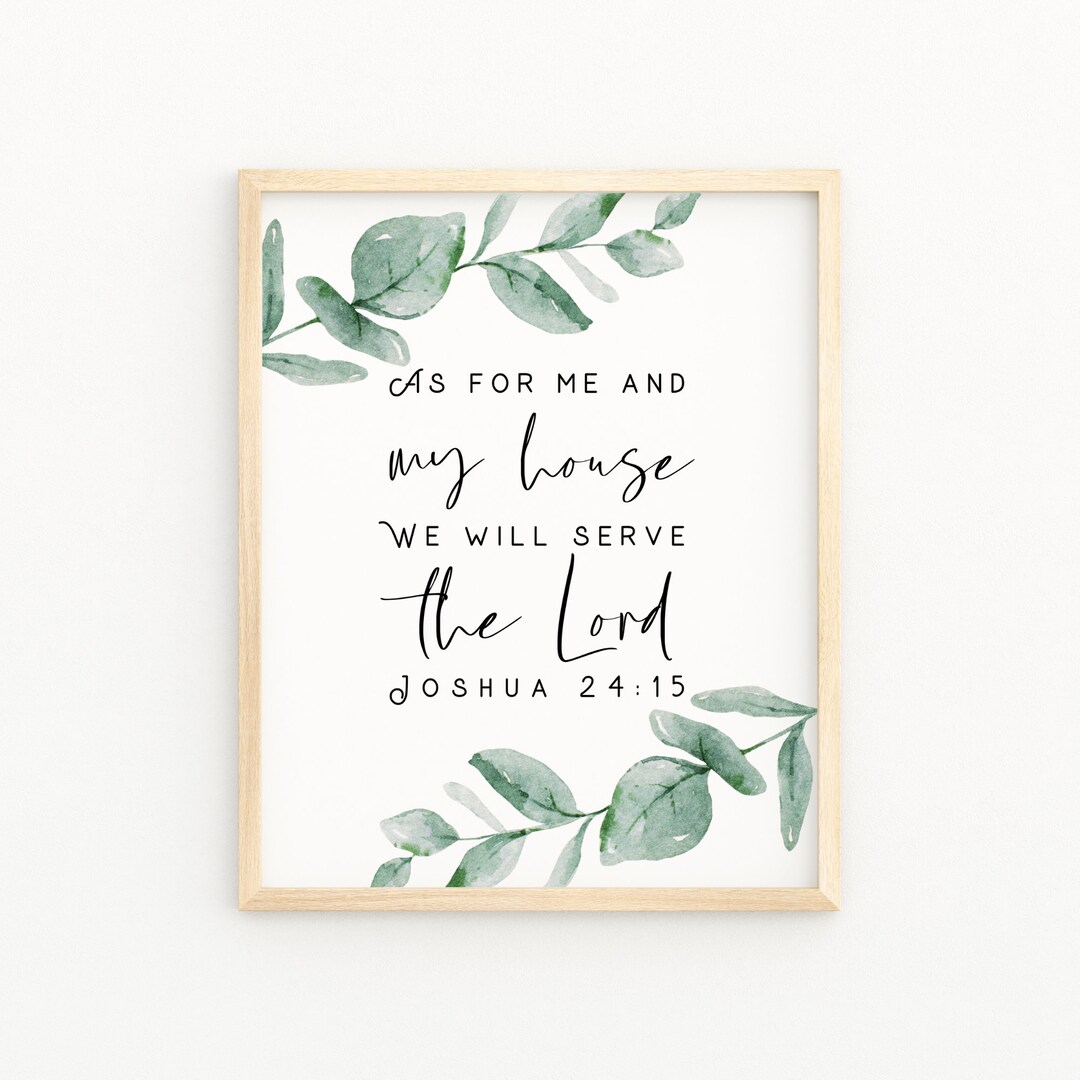 JOSHUA 24:15 Watercolor Scripture Art Print | Christian Artwork ...