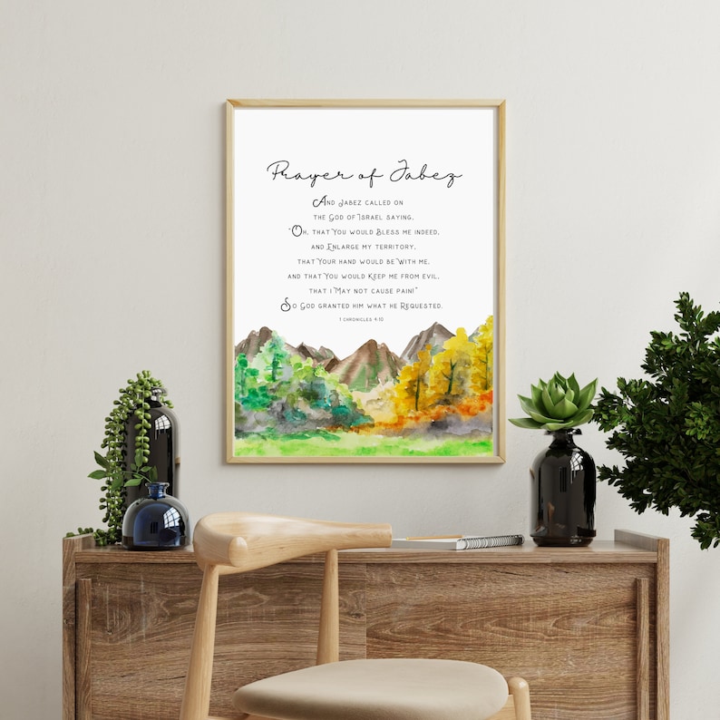Prayer of Jabez | 1 Chronicles 4:10 | Bible Verse Printable Wall Art ...