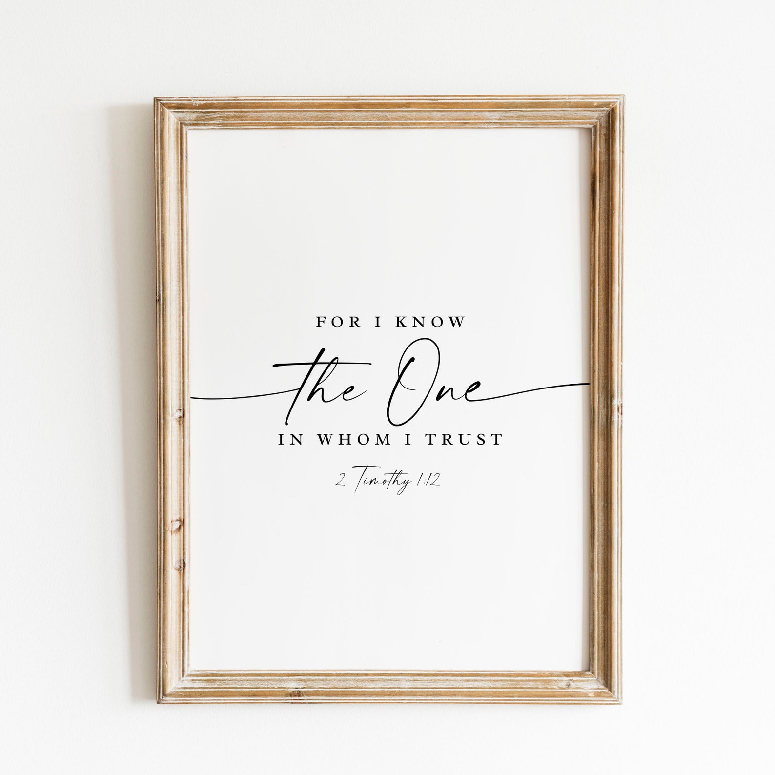 2 TIMOTHY 1:12 Modern Scripture Word Art | Printable Christian Artwork ...