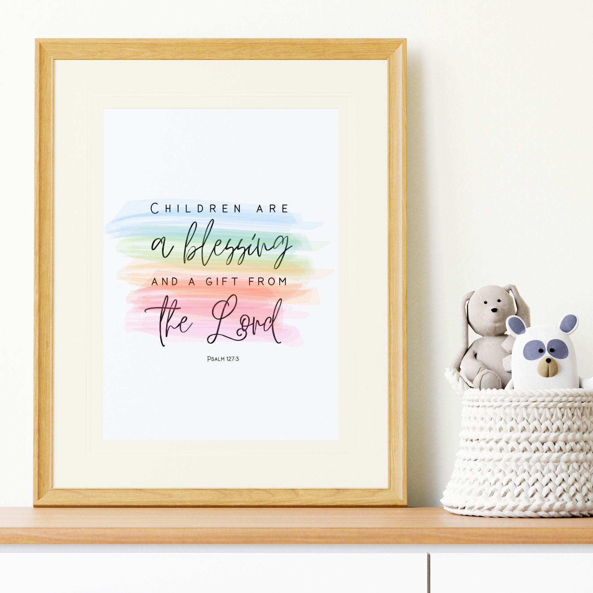 Psalm 127:3 Wall Art Print Watercolor Rainbow Bible Verse - Etsy