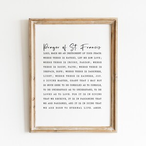 Prayer of St Francis Wall Art Printable | Saint Francis Peace Prayer ...