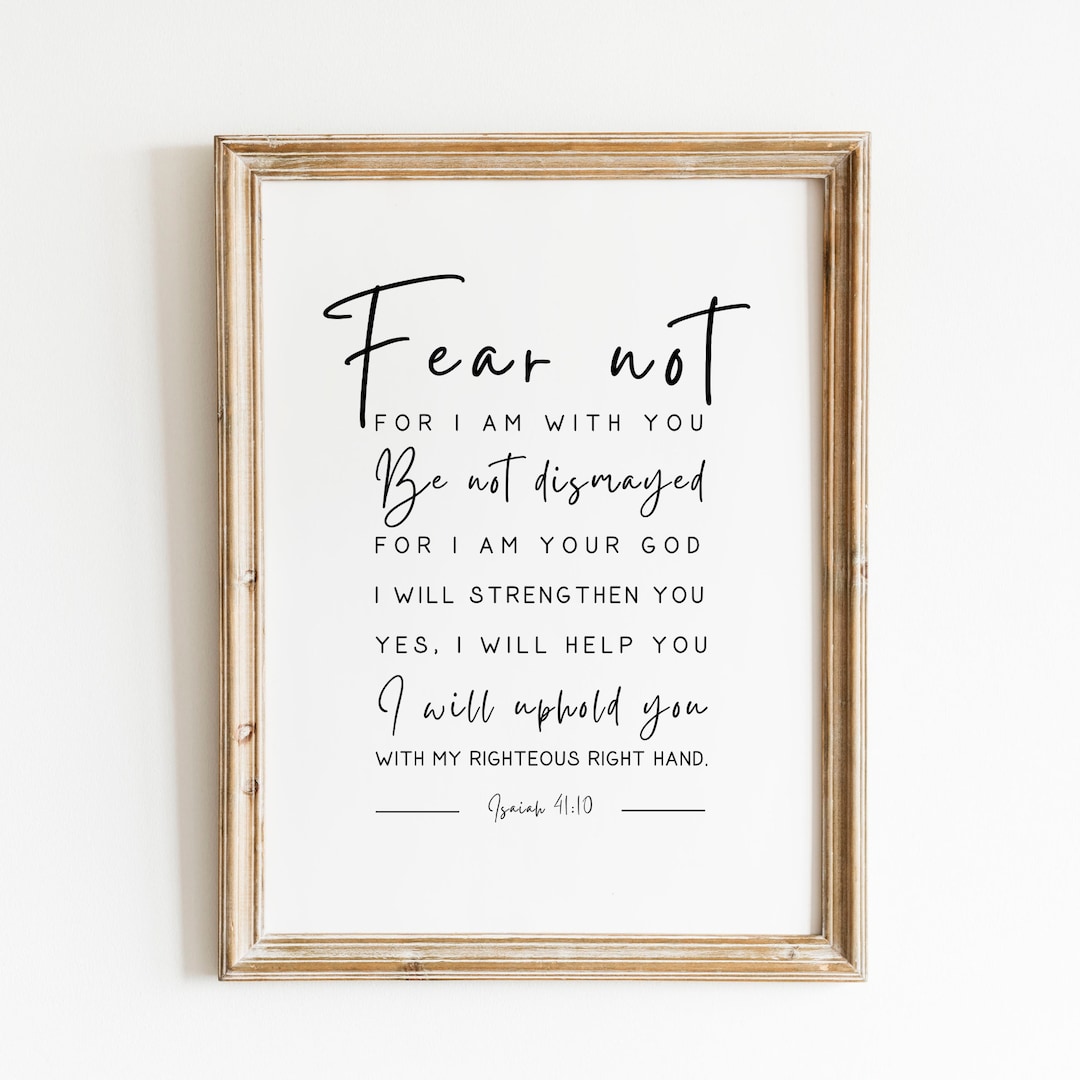 ISAIAH 41:10 Scripture Word Art Print | Bible Verse Printable Wall Art ...