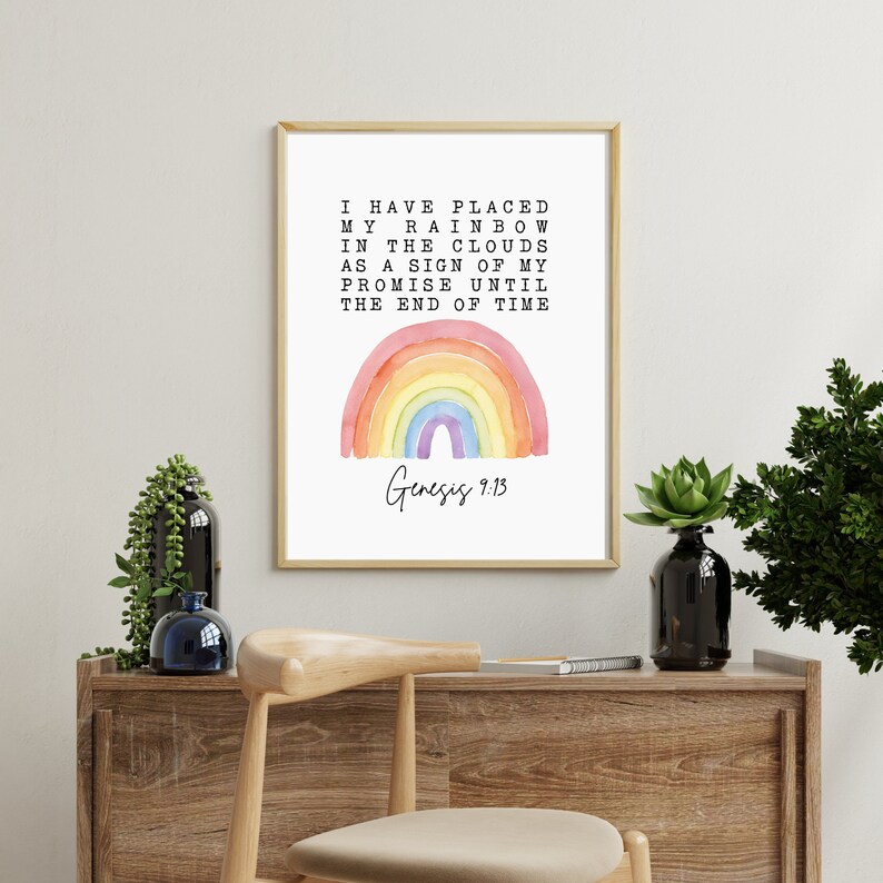 GENESIS 9:13 I Have Set My Rainbow in the Clouds Bible Verse - Etsy
