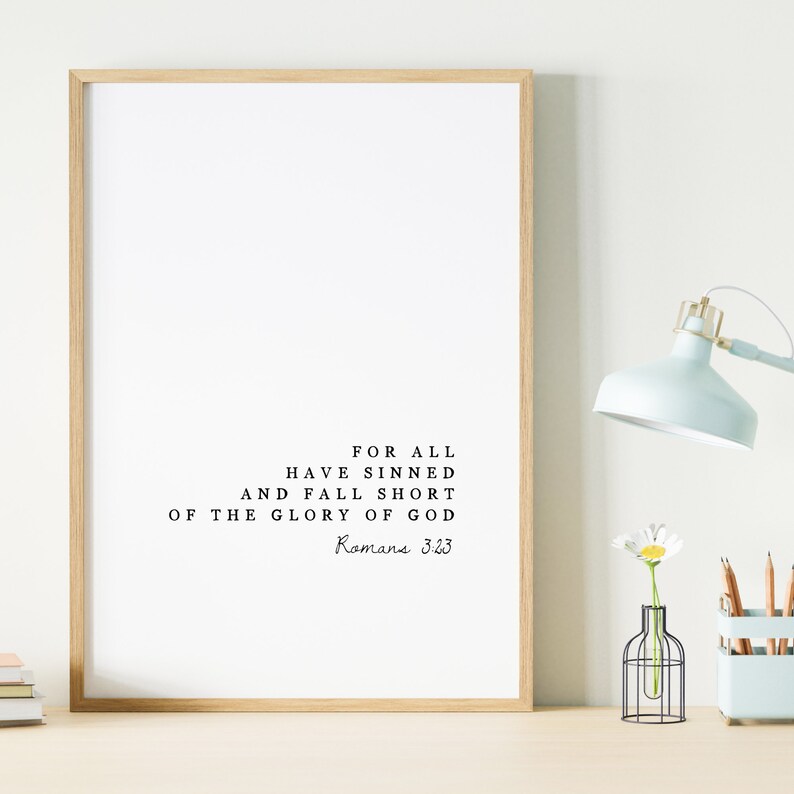 ROMANS 3:23 Minimalist Christian Artwork | Bible Verse Printable Wall ...