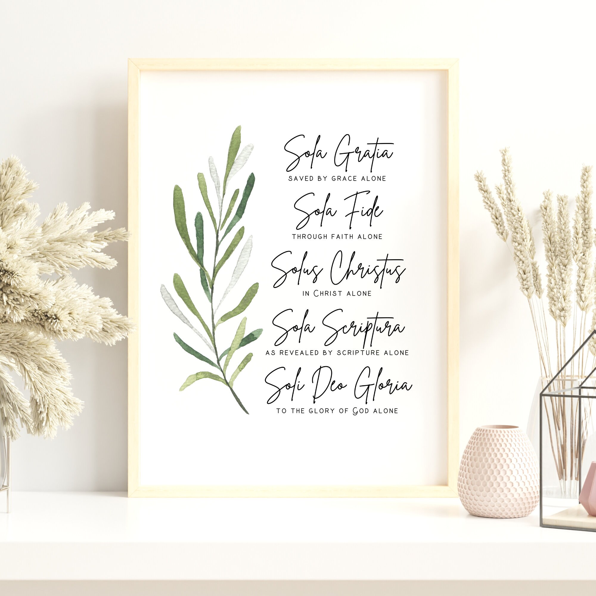 5 Solas Print Five Solas Printable Reformed Theology Wall Art ...