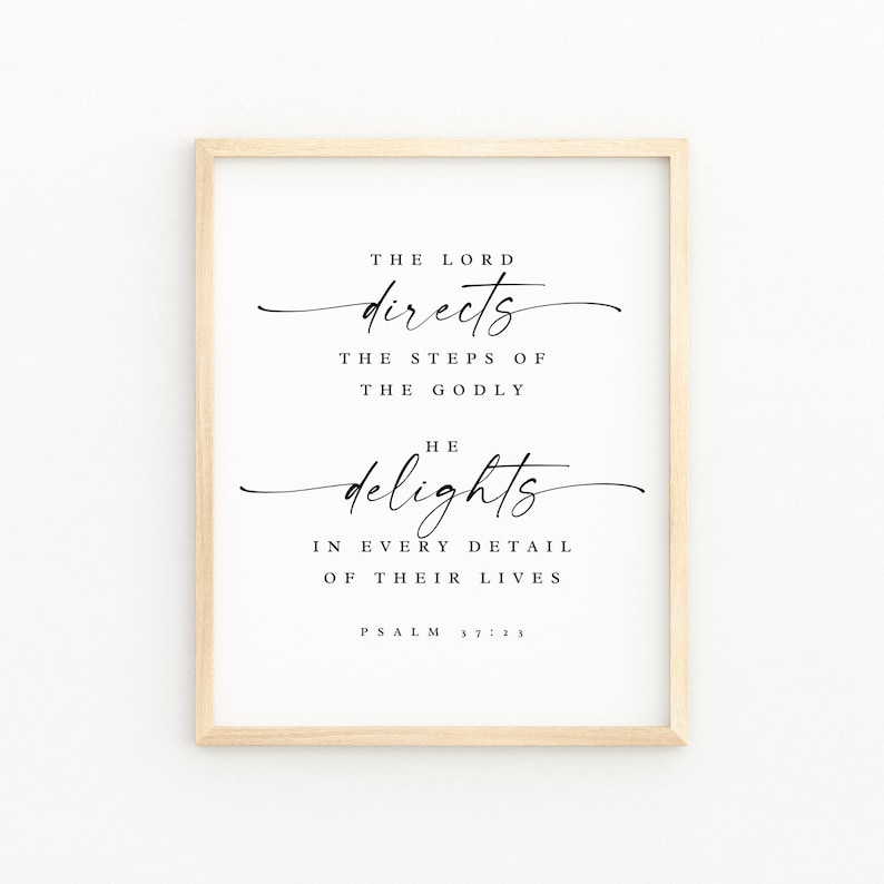 PSALM 37:23 Modern Scripture Print | Bible Verse Printable Wall Art ...