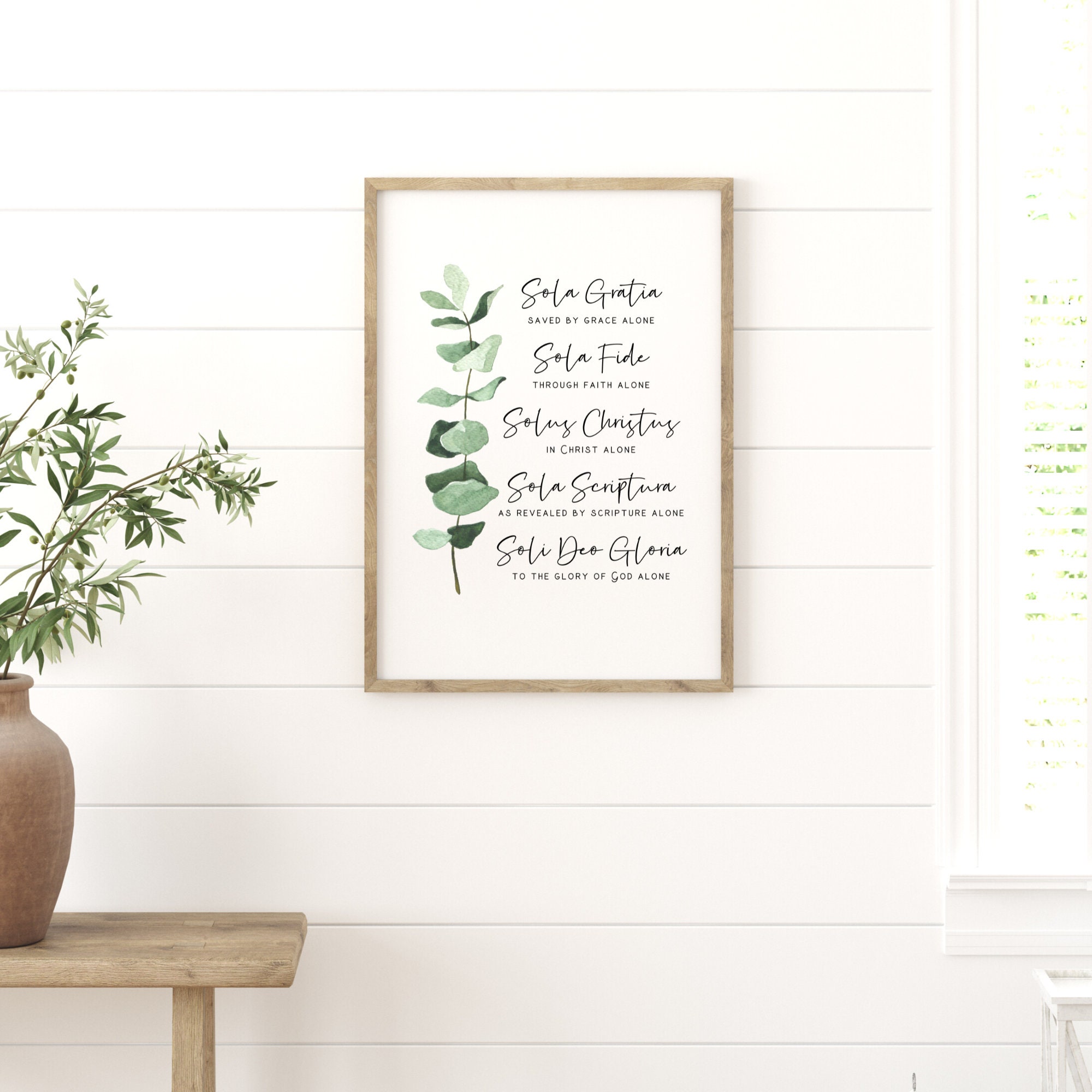 5 Solas Print Five Solas Poster Reformed Theology Reformation Wall Art ...