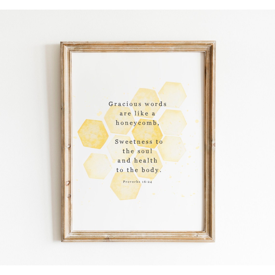 PROVERBS 16:24 Kind Words Are Like Honey Watercolor Bible Verse ...
