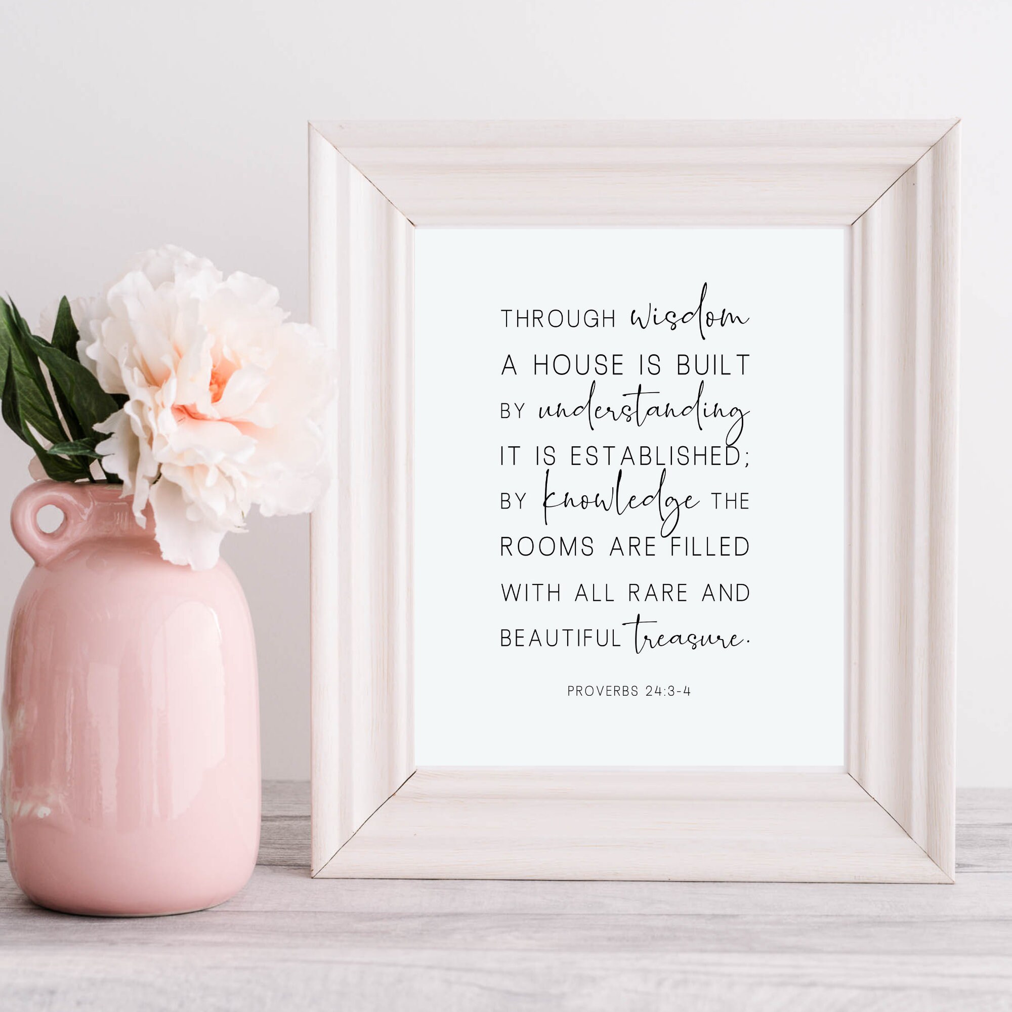 Proverbs 24:3-4 by Wisdom A House is Built, Biblical Quotes, Christian ...