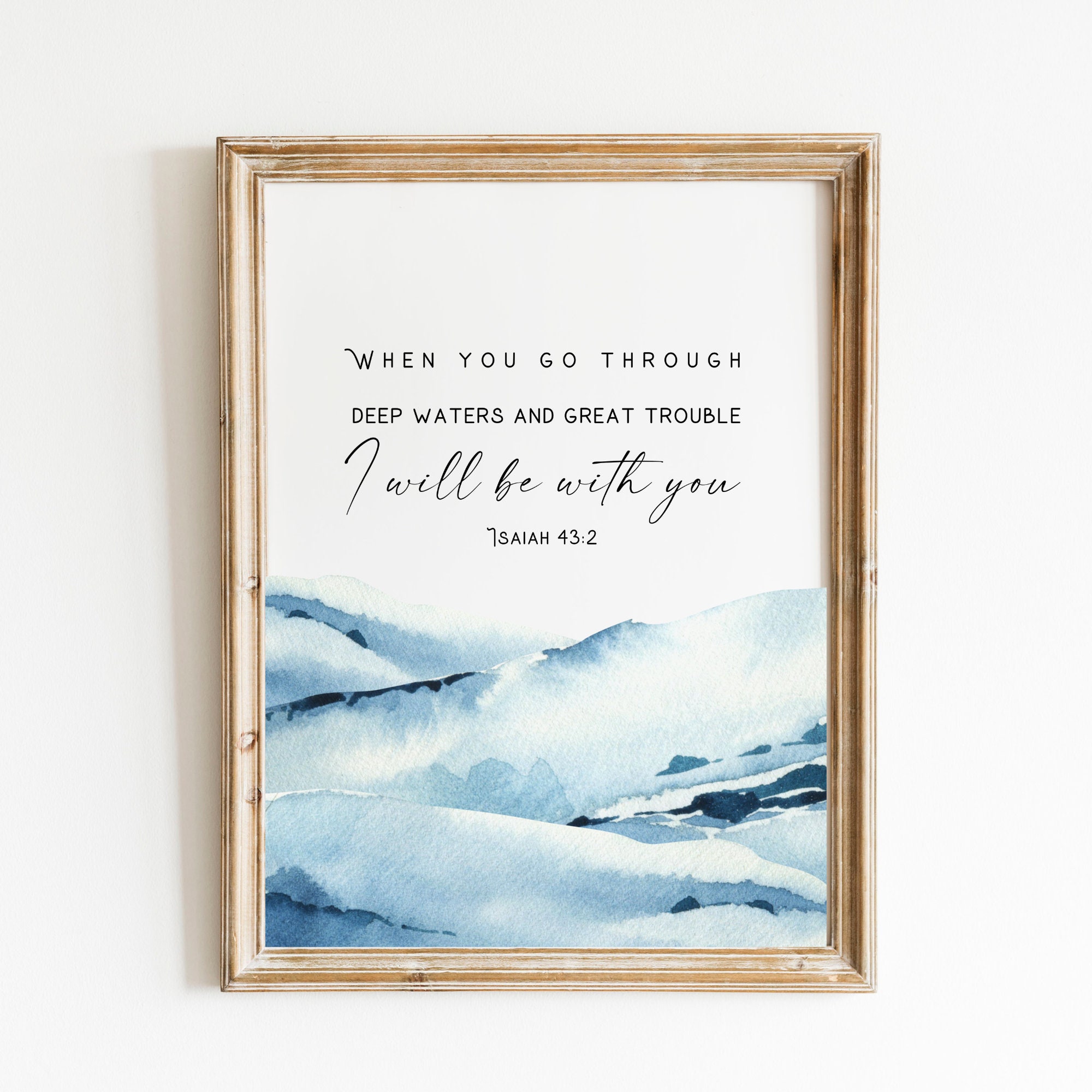 ISAIAH 43:2 Christian Wall Decor Bible Verse Printable Wall Art When ...