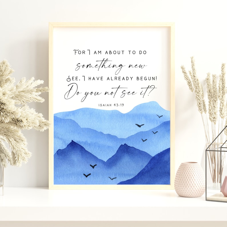 ISAIAH 43:19 Scripture Word Art Bible Verse Printable Wall Art Behold I ...