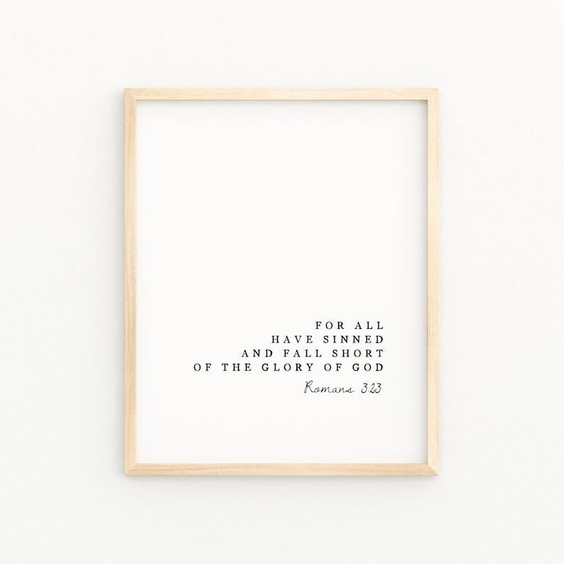 ROMANS 3:23 Minimalist Christian Artwork | Bible Verse Printable Wall ...