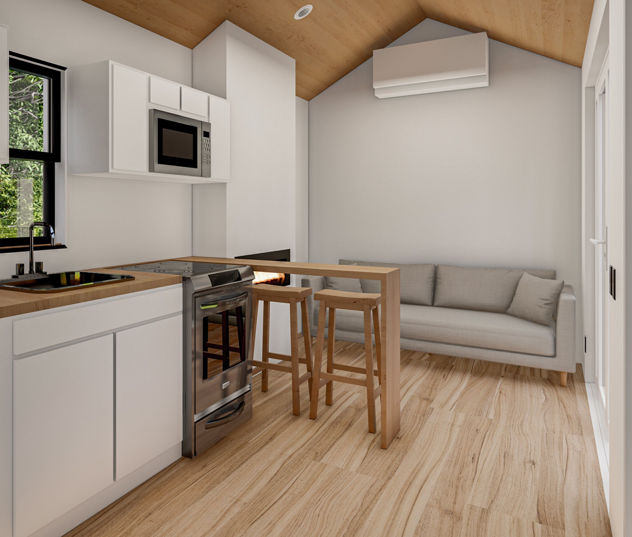 Petite Manor, Traditional Tiny House on Wheels Plans, Small Home ...